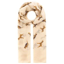 Schal Zwillingsherz "Hund", Damen, beige, Web, Obermaterial: 100% Polyester, Modet&uuml;cher Schal, Hundemotiv, leichtes Material