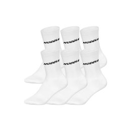 Kurzsocken HUDDLE "Socken HUDDLE 6pk Crew Socks 6er Pack", Damen, Gr. 35-38, wei&szlig;, Obermaterial: 82% Polyester PES. 15% Baumwolle CO. 3% Elasthan EL., Socken Kurzsocken