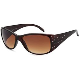 Sonnenbrille styleBREAKER "Sonnenbrille Schmetterlingsform mit Strass am B&uuml;gel", Herren, braun (gestell braun, glas braun verlauf), Modisch, Sonnenbrillen Sonnenbrille