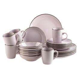 M&auml;ser Kombiservice M&Auml;SER "Metallic Rim", lila (lavendel), 24, Geschirr-Sets, Kombiservice
