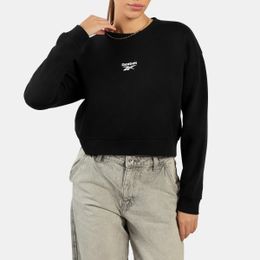 Sweatshirt Reebok "HAZEL CROPPED SWEATSHIRT", Damen, Gr. S, schwarz, Obermaterial: 60% Baumwolle, 40% Polyester, Sweatshirts Sweatshirt, f&uuml;r Sportmode und Freizeit