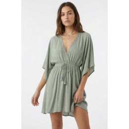 O`Neill Strandkleid O'NEILL "ESSENTIALS TOKEENA COVER UP", Damen, Gr. L (40), N-Gr, marble arch, Obermaterial: 100% Viskose, Kleider Strandkleid, mit Spitzendetails am Ausschnitt, locker sitzender Schnitt