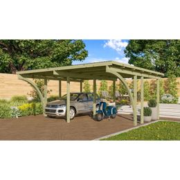 Doppelcarport Karibu "&raquo;ECO 1&laquo; Variante C, kesseldruckimpr&auml;gniert", kdi, B/H/T: 527cm x 206cm x 387cm, Carports, Doppelcarport, aus Masivholz