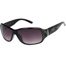 Sonnenbrille styleBREAKER "Sonnenbrille Schmetterlingsform mit Streifen", Herren, grau (gestell schwarz, glas grau, violett verlaufsglas), Modisch, Sonnenbrillen Sonnenbrille