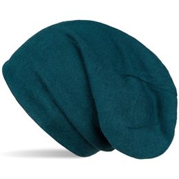 Strickm&uuml;tze styleBREAKER "Feinstrick Beanie Meliert", Damen, blau (petrol), Obermaterial: 50% Viskose CV. 50% Polyester PES., Modisch, M&uuml;tzen Strickm&uuml;tze