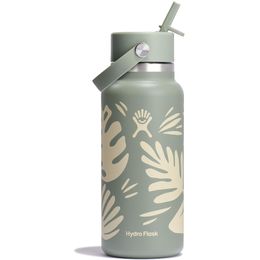 Trinkflasche Hydro Flask "32 OZ Wide Flex Straw Cap", botanical bliss agave, H:26,29cm, Edelstahl, Kunststoff, Trinkflaschen, Trinkflasche, Geeignet f&uuml;r alle Wide Mouth Kappen und Deckel