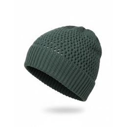 Strickm&uuml;tze styleBREAKER "Strick Beanie M&uuml;tze mit Loch Muster", Damen, grau (dunkelgrau), Obermaterial: 100% Viskose CV., Modisch, M&uuml;tzen Strickm&uuml;tze