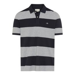 Poloshirt Gant "BLOCK STRIPE", Herren, Gr. XL, grau melange, Jersey, Obermaterial: 100% Baumwolle, regular fit normal, Rundhals, eingesetzt gerader Abschluss, Shirts Poloshirt, Regular fit mit Polokragen