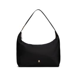 Hobo Tommy Hilfiger "TH GO LARGE HOBO NYLON", Damen, Gr. B/H/T: 42cm x 25cm x 16cm, schwarz, Textil, Taschen Hobo, Damen Schultertasche, Tragetasche, Businesstasche mit TH-Label