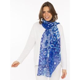 Schal Zwillingsherz "Mosaik", Damen, royalblau, Web, Obermaterial: 100% Polyester, Modet&uuml;cher Schal, klassisches Muster, transparent