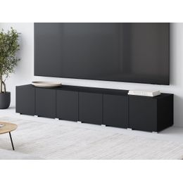 Lowboard OTTO HOME "Denver Erlebe die Weltmeisterschaft im XXL-Format", graphite schwarz matt, B:219,6cm H:39,9cm T:49cm, FSC-zertifizierter Holzwerkstoff, Sideboards, Lowboard, Elegantes TV-M&ouml;bel 220 cm, speziell f&uuml;r bis zu 98-Zoll Fernseher