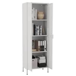 Aktenschrank Vcm "Stahl Schrank B&uuml;roschrank Dielenschrank Flokas XL", wei&szlig;, B:60cm T:35cm, Obermaterial: 100% Metall MT., Schr&auml;nke, Aktenschrank
