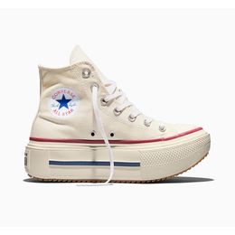 Sneaker Converse "CHUCK TAYLOR ALL STAR LIFT DOUBLE", Damen, Gr. 39, egret, egret, garnet, Textil, Schuhe Sneaker
