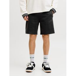 Jack & Jones Sweatshorts JACK & JONES "JPSTGORDON BASE SWEAT SHORTS SRT SN", Damen, Gr. L, N-Gr, schwarz, angeraute Sweatware, Obermaterial: 75% Polyester, 21% Baumwolle, 4% Elasthan, unifarben, kniefrei, Hosen Sweatshorts, Materialmix mit Stretch, regular fit