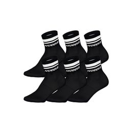 Kurzsocken HUDDLE "Socken HUDDLE 6pk Short Crew Socks Double Stripe 6er Pack", Damen, Gr. 35-38, schwarz, Obermaterial: 81% Polyester PES. 16% Baumwolle CO. 3% Elasthan EL., Socken Kurzsocken