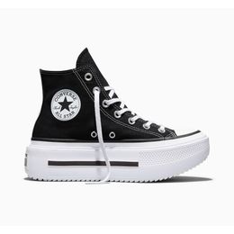 Sneaker Converse "CHUCK TAYLOR ALL STAR LIFT DOUBLE", Damen, Gr. 42,5, schwarz, wei&szlig;, schwarz, Textil, Schuhe Sneaker