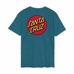 T-Shirt Santa Cruz "CLASSIC DOT CHEST T-SHIRT", Herren, Gr. XL, teal, Obermaterial: 100% Baumwolle, Shirts T-Shirt, f&uuml;r sportliche Aktivit&auml;ten, sportlicher Stil, f&uuml;r Sportmode