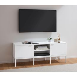 TV-Schrank s.Oliver "Kallby", wei&szlig;, B:140cm H:54cm T:40cm, Eisen, FSC-zertifizierter Holzwerkstoff, MDF, Schr&auml;nke, TV-Schrank, lackiertes MDF, Kabelmanagement, Soft-Close Funktion, Breite 140 cm