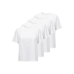 T-Shirt Only "T-Shirt ONLOnly TEE 4P 4er Pack", Damen, Gr. L, wei&szlig;, Obermaterial: 100% Baumwolle CO., Shirts T-Shirt