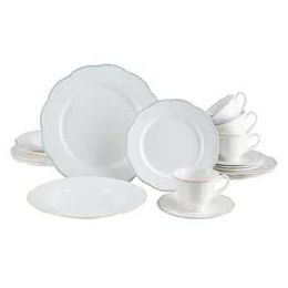 Kombiservice Creatable "Florine Bunt, Service 20-tlg.", wei&szlig;, bunt, 20, Steingut, Geschirr-Sets, Kombiservice, Elegant, Klassische Form, Zart gewellte R&auml;nder