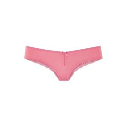 Lascana Brasilslip mehrfarbig Gr. 48/50 f&uuml;r Damen. Mit Spitze, Schleife. K&ouml;rpernah