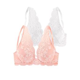 Petite Fleur Push-up-BH orange Gr. 70A. Mit Schleife. Mit Herausnehmbaren Kissen und mit B&uuml;gel