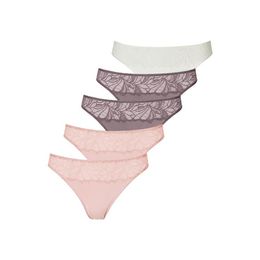 VIVANCE BY LASCANA String mehrfarbig Gr. 44/46 f&uuml;r Damen. Mit Spitze. K&ouml;rpernah. Nachhaltig.