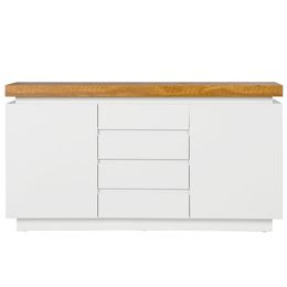 Livetastic Sideboard, Wei&szlig;, Eiche, Holzwerkstoff, 2 F&auml;cher, 4 Schublade(n) Schubladen, 150x80x40 cm, Beleuchtung, Wohnzimmer, Kommoden & Sideboards, Sideboards