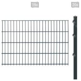 Doppelstabmattenzaun Arvotec "ESSENTIAL 83 zum Einbetonieren", grau (anthrazit), H:83cm, Kunststoff, Stahl, Zaunelemente, Zaunh&ouml;he 83 cm, Zaunl&auml;nge 2 - 60 m