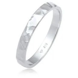 Fingerring Elli "Basic Bandring Fein Geh&auml;mmert 925 Silber" Gr. 52, silber, Fingerringe, Damen, 52mm, ohne Stein, Silber 925 (Sterlingsilber), Fingerring