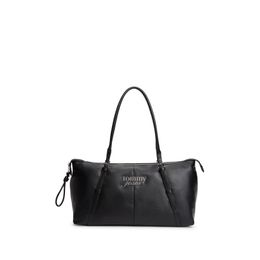 Tragetasche Tommy Jeans "TJW BOLD EW TOTE", Gr. B/H/T: 42cm x 25,5cm x 20cm, schwarz, Lederimitat, Taschen, Unisex Tragetasche, Umh&auml;ngetasche, Weekender mit Tommy Jeans Logo