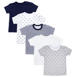 T-Shirt TUPTAM "Shirt Baby Kurzarm T-Shirt 5er Set", M&auml;dchen, Gr. 74, blau (mehrfarbig), Obermaterial: 100% Baumwolle CO., Shirts T-Shirt