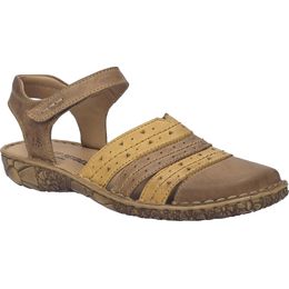 Sandale Josef Seibel "Rosalie 33", Damen, Gr. 37, camelfarben, Leder, Schuhe Sandale, Klettschuh, Komfortschuh mit geschlossenem Zehenbereich, G-Weite