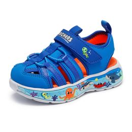 Sandale Skechers "PLAY SCENE SPLASH", M&auml;dchen, Gr. 21, hellblau, blau, Lederimitat, kontrastfarbene Details, Schuhe Sandale, Badeschuh mit bunter Sohle, Gr&ouml;&szlig;enschablone zum Download