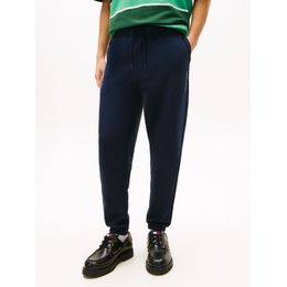 Sweathose Tommy Jeans "TJM REGULAR LINEAR", Herren, Gr. L, N-Gr, schwarz night navy, Web, Obermaterial: 80% Baumwolle, 20% Polyester, regular fit lang, Hosen Sweathose, Regular fit mit elastischem Bund