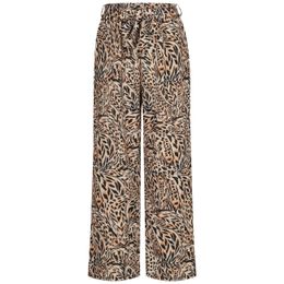 Stoffhose CLOUD 5IVE "CLOUD 5IVE Summer Pants with tie belt and aop leo print", Damen, Gr. L, US-Gr&ouml;&szlig;en, leo, 95% Polyester, 5% Elasthan, loose fit, Hosen Stoffhose