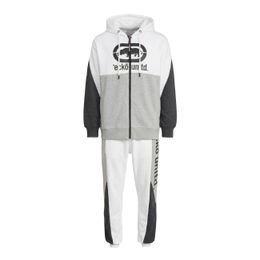 Trainingsanzug Ecko Unltd. "Ecko Unltd. Ecko Unltd. Ec ko Jogginganz&uuml;ge", Herren, Gr. L, grau melange, wei&szlig;, anthrazit, 70% Baumwolle, 30% Polyester, normal, Sportanz&uuml;ge Trainingsanzug