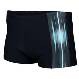 Badehose AQUARTI "Badehose Aquarti Herren Badehose Kurz Sportlich Streifen", Damen, Gr. L, N-Gr, blau (13719b schwarz, blau), Obermaterial: 80% Polyamid PA. 20% Elasthan EL., Badehosen Badehose