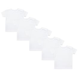 T-Shirt TUPTAM "Shirt Baby Kurzarm T-Shirt 5er Set", M&auml;dchen, Gr. 68, wei&szlig;, Obermaterial: 100% Baumwolle CO., Shirts T-Shirt