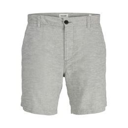 Jack & Jones Chinoshorts JACK & JONES "JPSTACE SUMMER SHORT SRT SN", Herren, Gr. L, N-Gr, dusty olive detail:melange, Web, Obermaterial: 70% Baumwolle, 30% Leinen, meliert, regular fit kniefrei, Hosen Chinoshorts, mit praktischen Taschen