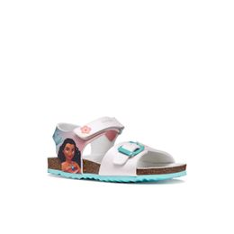 Sandale Geox "J ADRIEL GIRL", M&auml;dchen, Gr. 34, wei&szlig;, disney moana, Lederimitat, Schuhe Sandale, Sommerschuh mit Disney-Motiv, Gr&ouml;&szlig;enschablone zum Download