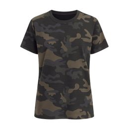 Kurzarmshirt Brandit "Brandit Damen Ladies T-Shirt", Damen, Gr. L, schwarzcamo, 100% Baumwolle, gemustert, normal, Rundhals, Shirts