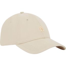 Baseball Cap Tommy Hilfiger "ELEVATED CHIC CAP", Damen, beige (classic beige), Web, Baumwolle, unifarben, Caps, Mit festem Schirm