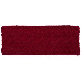Stirnband styleBREAKER "Strick Stirnband mit Zopfmuster", Damen, rot (bordeaux, rot), Obermaterial: 85% Polyacryl PAN. 15% Polyamid PA., Modisch, M&uuml;tzen Stirnband