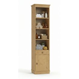 Hochschrank OTTO HOME "Indra, Badschrank, Badm&ouml;bel, Badezimmerschrank", natur, B:46cm H:186cm T:32cm, Massivholz, Schr&auml;nke, Hochschrank, aus massiver Kiefer, mit Schublade, FSC-zertifiziert