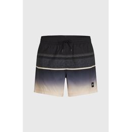 O`Neill Badeshorts O'NEILL "O'NEILL GRADIENT 15'' SWIMSHORTS", Gr. L (52), N-Gr, schwarz out, Obermaterial: 100% Polyester, Badehosen Badeshorts, mit elastischem Bund und Kordelzug, mit Mesh-Innenhose