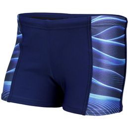 Badehose AQUARTI "Badehose Jungen Schwimmhose Kontrastfarbige Eins&auml;tze", Kinder, Gr. 128, N-Gr, blau (11307 dunkelblau, blau), Obermaterial: 80% Polyamid PA. 20% Elasthan EL., Badehosen Badehose