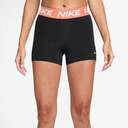 Trainingstights Nike "W NP DF 365 MR 5IN SHORT USM", Damen, Gr. L, N-Gr, schwarz, crimso, Obermaterial: 83% Polyester, 17% Elasthan, Hosen, schnell trocknendes Material, atmungsaktiv, bequemer Sitz