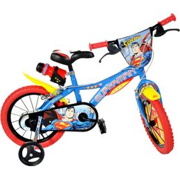 Kinderfahrrad DINO BIKES "Superman 16" Kinderfahrrad 4-7 Jahre" Gr. 30, blau, Fahrr&auml;der, Kinder, 16 Zoll (40,64cm) hinten: 14 Zoll (35,56cm)