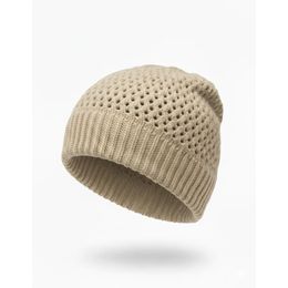 Strickm&uuml;tze styleBREAKER "Strick Beanie M&uuml;tze mit Loch Muster", Damen, wei&szlig; (creme, beige), Obermaterial: 100% Viskose CV., Modisch, M&uuml;tzen Strickm&uuml;tze